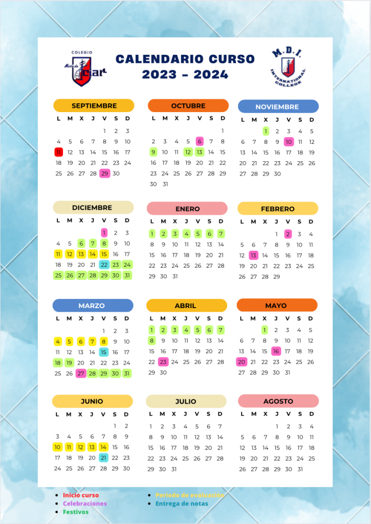 Calendario y estructura organizativa - Colegio Maria de Iciar